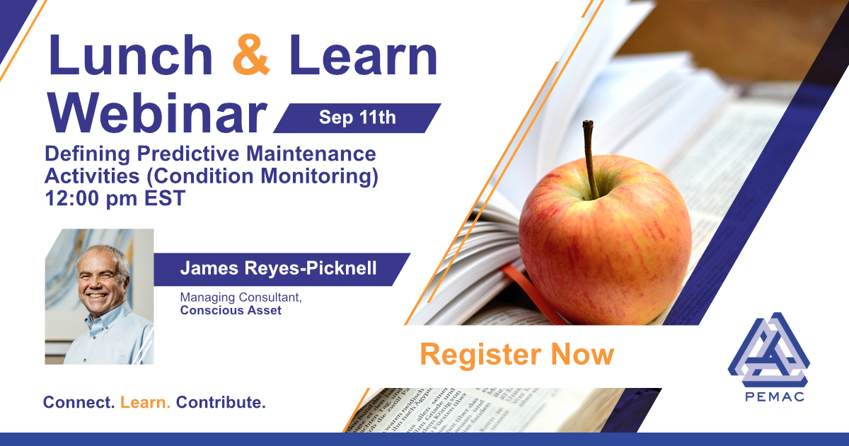 Lunch & Learn Webinar: Defining Predictive Maintenance Activities (Condition Monitoring) | PEMAC